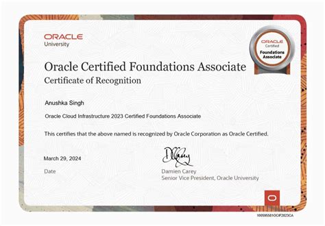 Delighted To Share My Recent Certification In Oracle Cloud