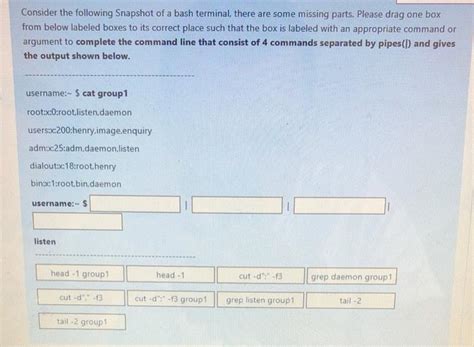 Solved Consider The Following Snapshot Of A Bash Terminal