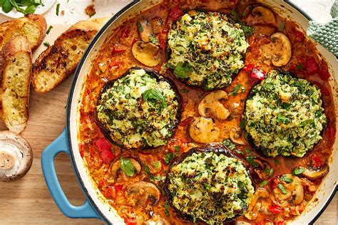 Stuffed Portobello Mushrooms In A Creamy Sauce Australian Mushrooms