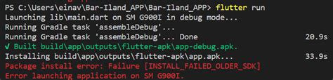 Android Package Install Error Failure INSTALL FAILED OLDER SDK In Visual Studio Code