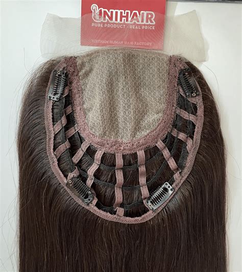 7x8 Inches With 4x4 Inches Silk Weft 2 Color Hair Topper