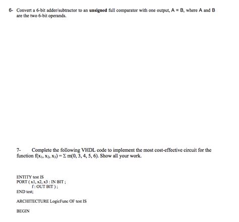 Solved Convert A Bit Adder Subtractor To An Unsigned Full Chegg Com
