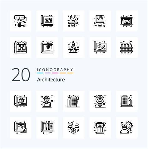 20 Architecture Line Icon Pack Like Creative Architect Concept Construction Building 19757256