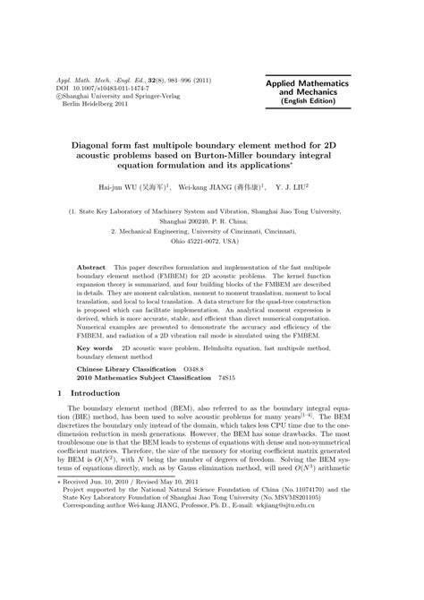 Pdf Diagonal Form Fast Multipole Boundary Element Method For 2d