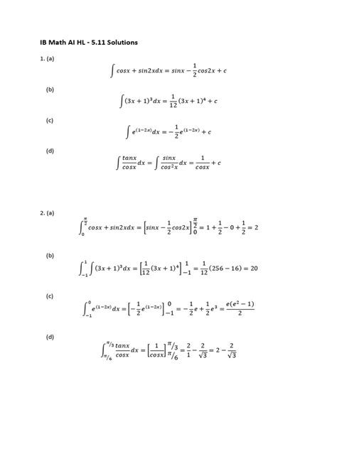 Inthinking Ai Hl 5 11 Solutions Pdf Area Geometry