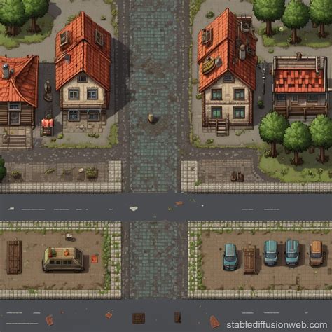 Post Soviet Russian Doomer Town Street Rpg Maker Mv Stable Diffusion Online