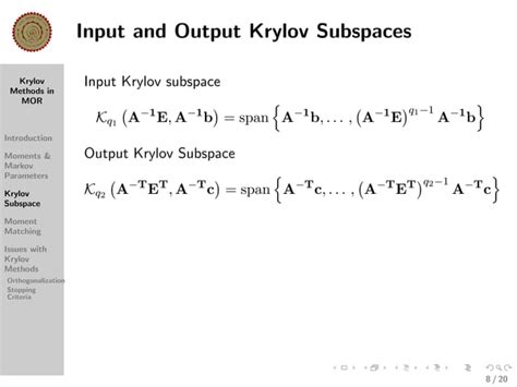 Krylov Subspace Methods In Model Order Reduction Ppt