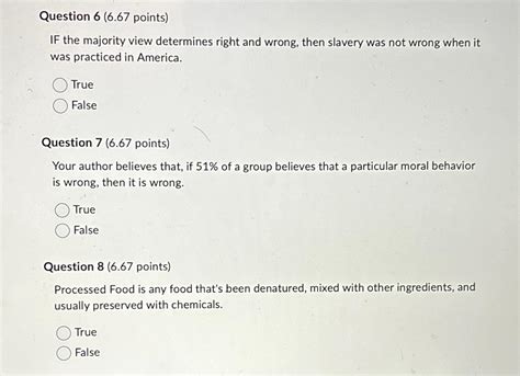 Solved Question 6 ( 6.67 ﻿points)IF the majority view | Chegg.com