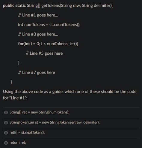 solved public static string[] gettokens string raw string