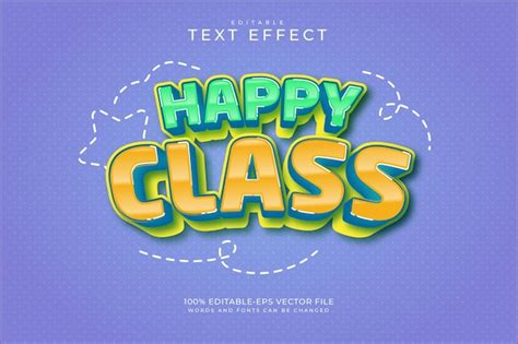 Premium Vector Happy Class Text Effect Illustration Full Editable