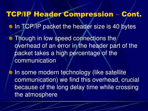 ppt tcp ip header compression for satellite environment powerpoint