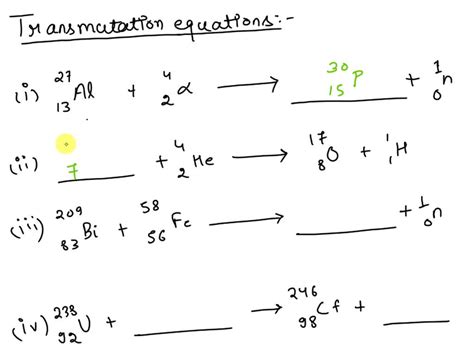 Solved Help Complete The Nuclear Transmutation Equation By Writing Your Answers In The