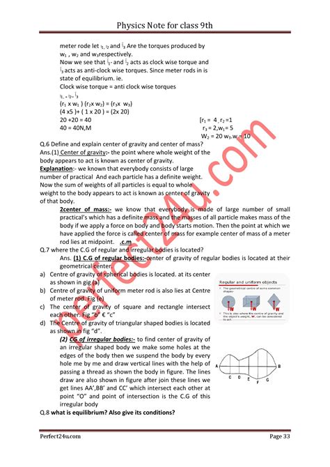 Physics Notes For Class Th Physics Notes For Class Th