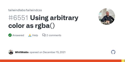 Using Arbitrary Color As Rgba · Tailwindlabs Tailwindcss · Discussion