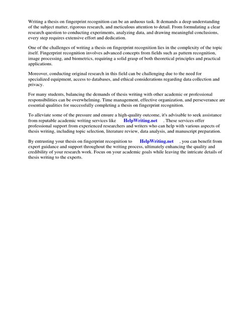 Thesis On Fingerprint Recognition Pdf Fingerprint Biometrics