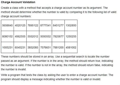 Solved With Comment And Java Program 2 Charge Account Validation