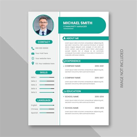 Premium Vector Professional Clean Resume Template Layout