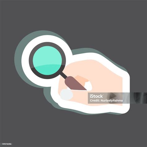 스티커 홀딩 돋보기 손 동작 기호에 적합합니다 편집 가능한 간단한 디자인 디자인 템플릿 벡터 간단한 기호 그림 개념에 대한 스톡 벡터 아트 및 기타 이미지 Istock
