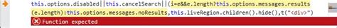 C JQuery Runtime Error Function Expected Stack Overflow