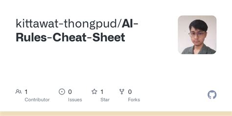 Ai Rules Cheat Sheetdesignercreative Thinking At Main · Kittawat Thongpudai Rules Cheat Sheet