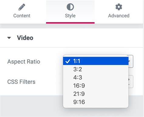 Custom Aspect Videos With Elementor
