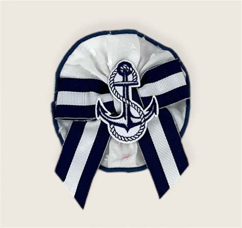 Navy Anchor Sailor Bow Alicias Nursery