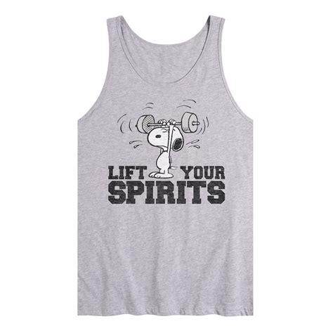 Peanuts Lift Your Spirits Gym Snoopy Mens Jersey Tank