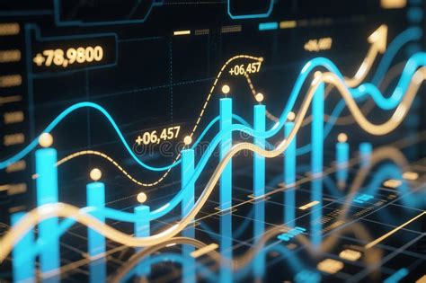Abstract Digital Illustration Of A Financial Data Visualization Showing Upward Trends And Growth