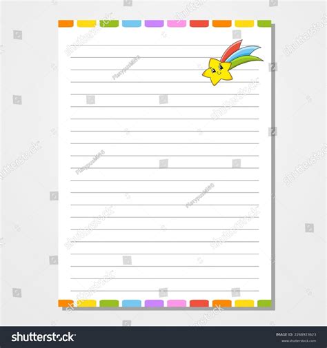 Sheet Template Notebook Notepad Diary Lined Stock Vector Royalty Free