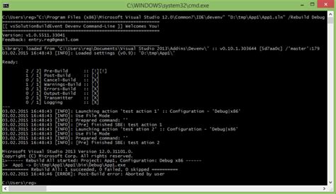 VsSolutionBuildEvent Devenv Command Line