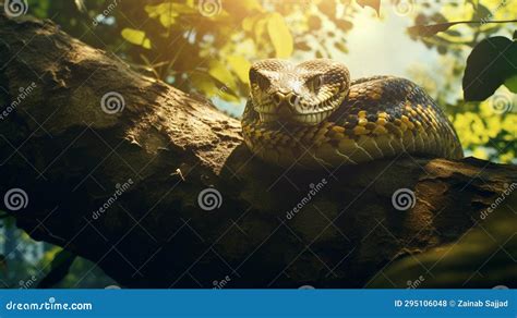 A Python S Eye Glistening In The Dappled Sunlight Stock Illustration