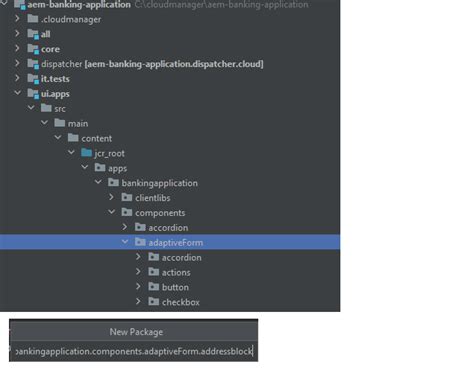 주소 구성 요소를 만드는 중 Adobe Experience Manager