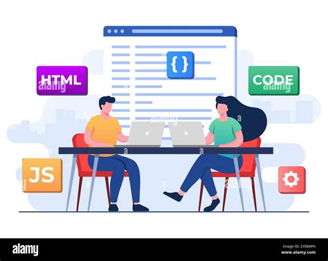 Web Developer Wiring Code Or Program Using Laptop Computer Programming