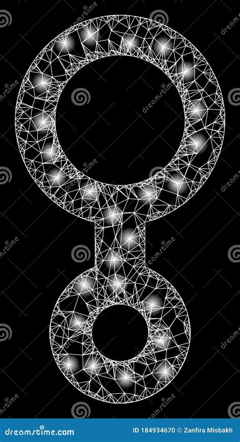 Bright Web Mesh Third Gender Symbol With Lightspots Stock Vector