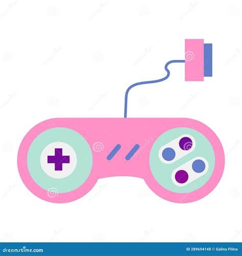 Cute Pink Retro Controller Joypad Gamepad Videogame Console Stock