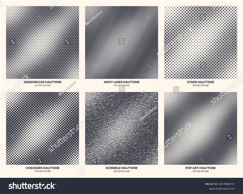 Different Variations Halftone Texture Set Vector Stock Vector Royalty Free