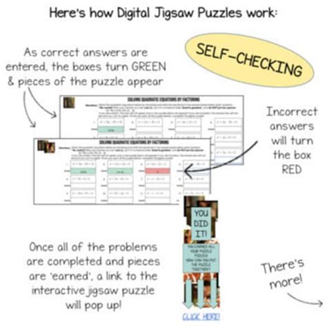 Solving Quadratic Equations By Factoring Activity Self Checking Digital