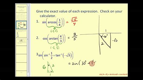Evaluating Expressions Involving Inverse Sine Inverse Cosine And Inverse Tangent YouTube