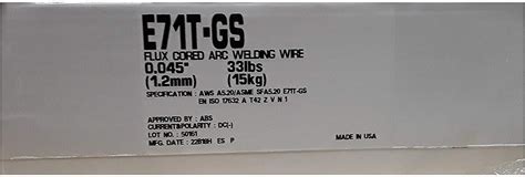 E71T-GS .035 .045 33 lb Flux cored Gasless steel weld wire (E71T-GS ...