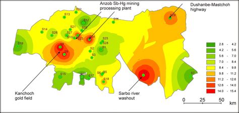 spatial distribution map of the pollution load index pli in