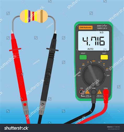 Digital Multimeter Resistor Instrument Test Wire Stock Vector Royalty Free