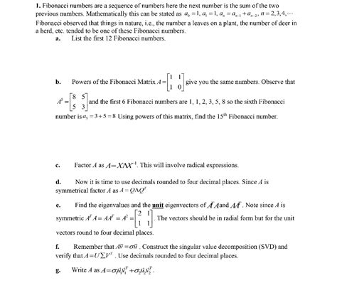 Solved Fibonacci Numbers Are A Sequence Of Numbers Here Chegg