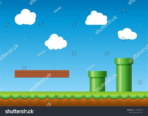 Old Retro Video Game Background Classic Retro Style Game Design