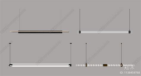 现代简约极简奶油风餐厅书房吊灯su模型下载【id1138459768】知末su模型网