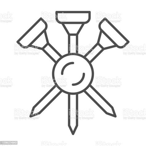 골프 티 얇은 라인 아이콘 장비 와 스포츠 개념 골프는 흰색 배경에 티 사인을 교차 모바일 개념과 웹 디자인을위한 윤곽 스타일 세 골프 티 아이콘 벡터 그래픽 T 셔츠에