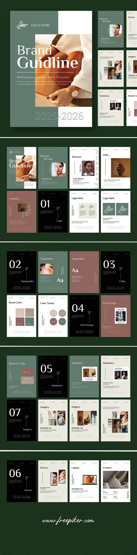 Freepiker Brand Guideline Indesign Print Template