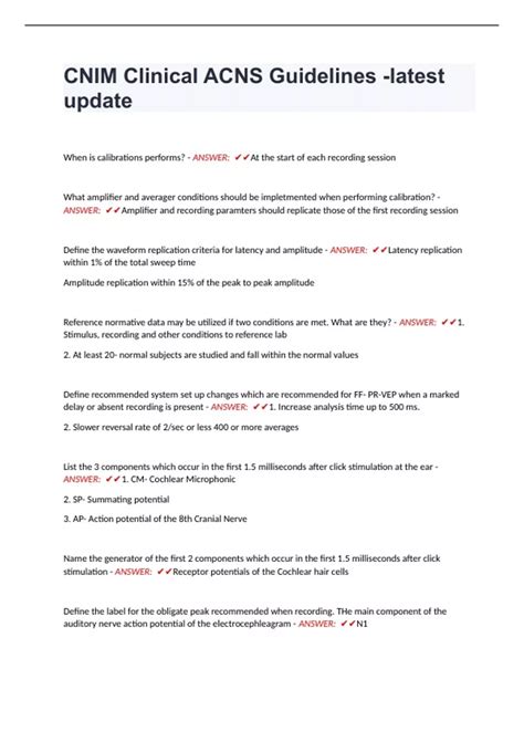 Cnim Clinical Acns Guidelines Latest Update Cnim Clinical Acns
