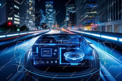 Premium Ai Image Modern Smart Car Technology Intelligent System Using Heads Up Display Hud