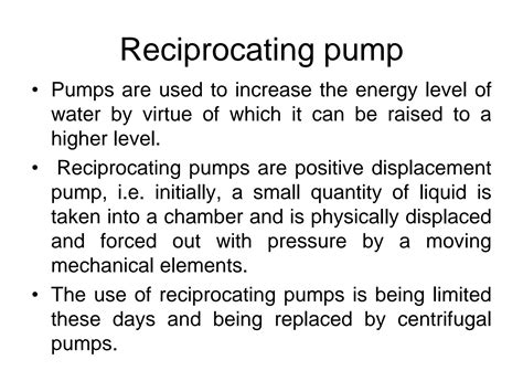 SOLUTION: Reciprocating centrifugal pumps - Studypool