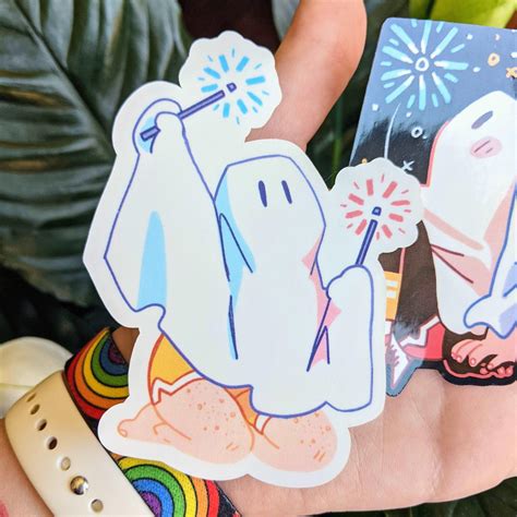 Cute Ghost Stickers V4 Milky Tomato